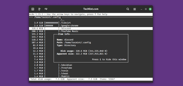 Ncdu – 适用于 Linux 的强大的基于 NCurses 的磁盘使用分析器 - Cdgzu.com