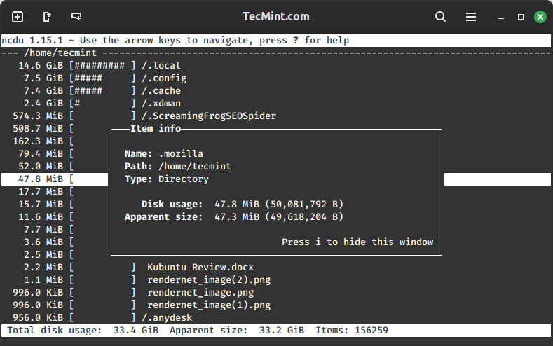 Ncdu 适用于 Linux 的强大的基于 Ncurses 的磁盘使用分析器