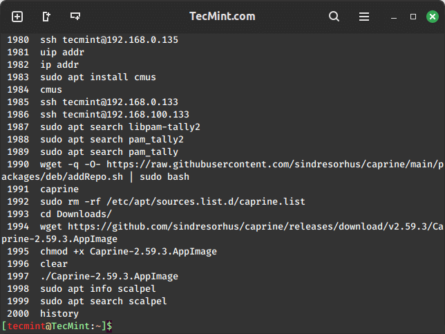 Linux“历史命令”在bash shell中的力量 - Cdgzu.com