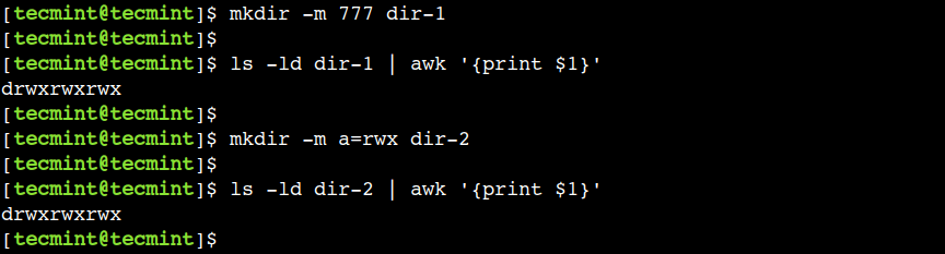 Linux mkdir 命令示例 - Cdgzu.com