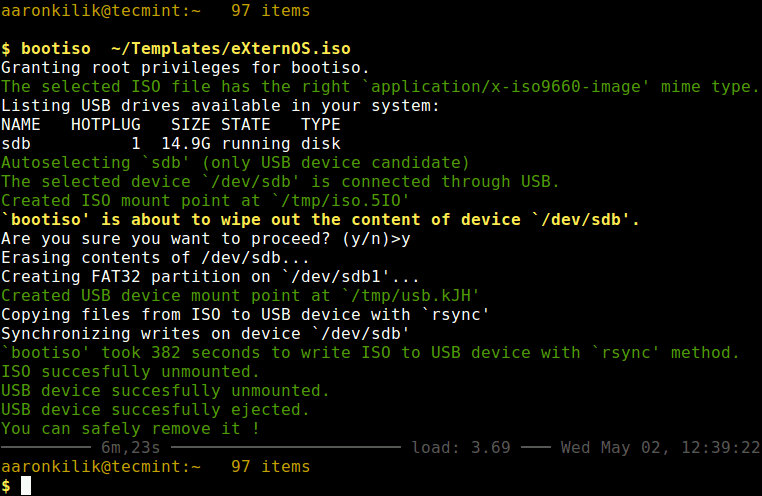 在 Linux 中从 Iso 创建可启动 Usb 的 Bash 脚本