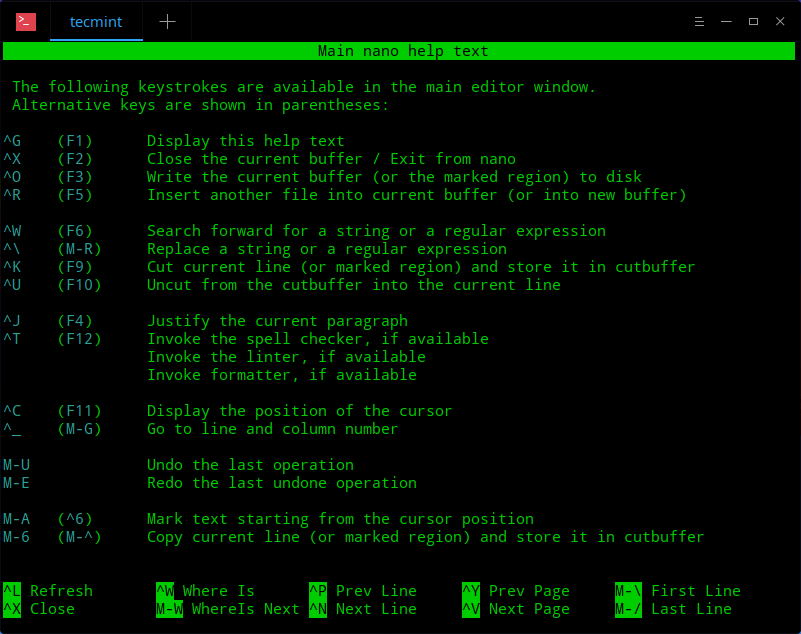 有关如何在Linux中使用Nano Text Editor的初学者指南