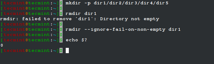 适合初学者的 Linux Rmdir 命令示例