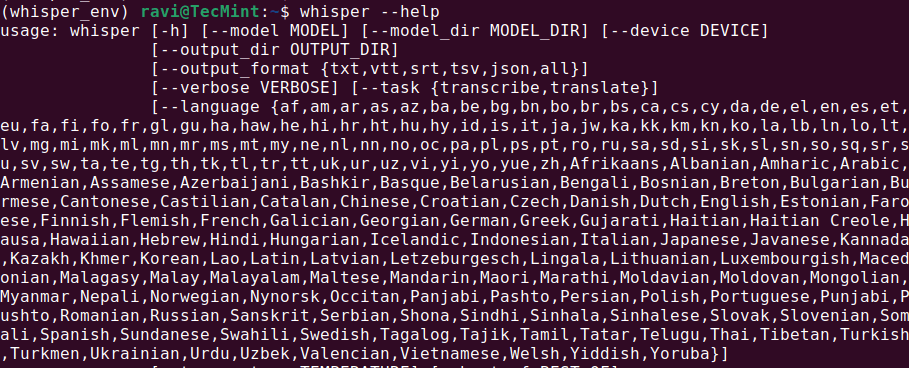 在 Linux 上运行 Whisper AI 进行实时语音转文本 - Cdgzu.com