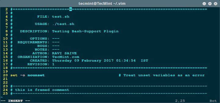 如何在Linux中使用“ Bash-Support”插件將“ VIM編輯器”作為Bash-ide製作bash-ide