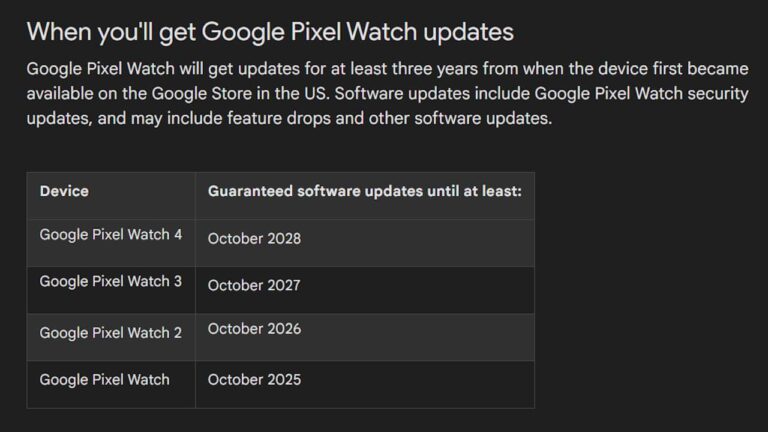 發行“ Google Pixel Watch 4”後三年的軟件更新 - Cdgzu.com